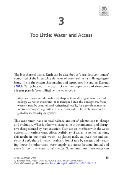 (PDF) Too Little: Water and Access