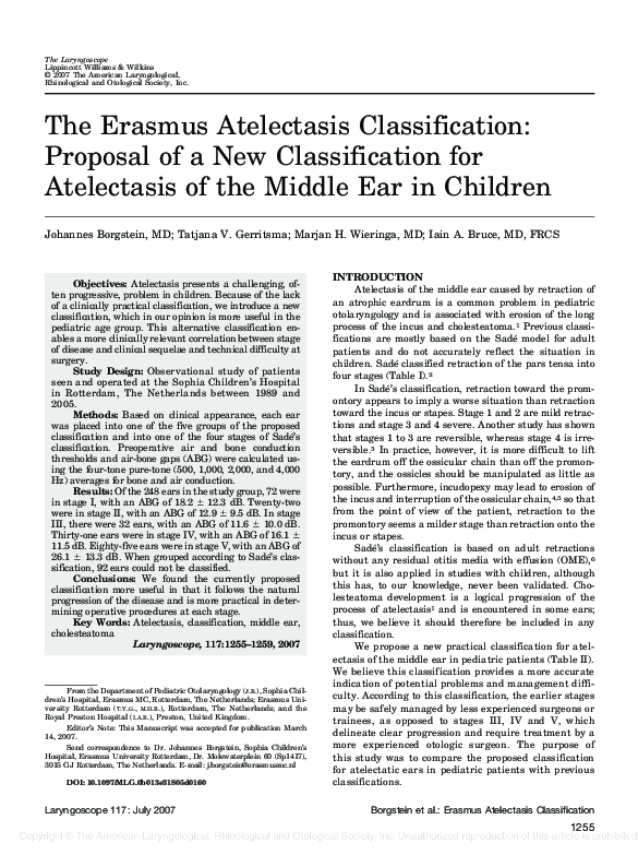 (PDF) The Erasmus Atelectasis Classification: Proposal of a New ...