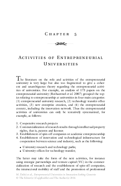 (PDF) Entrepreneurial Universities in Innovation-Seeking Countries : Challenges and Opportunities