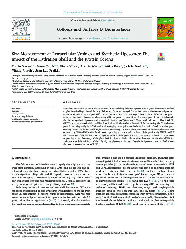 (PDF) Size Measurement of Extracellular Vesicles and Synthetic ...