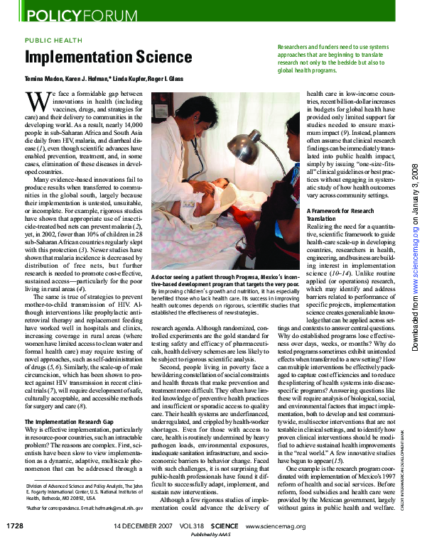 (PDF) Implementation Science