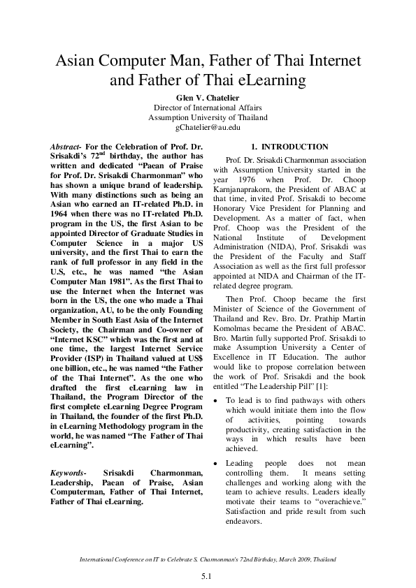 (PDF) Asian Computer Man, Father of Thai Internet and Father of Thai ...