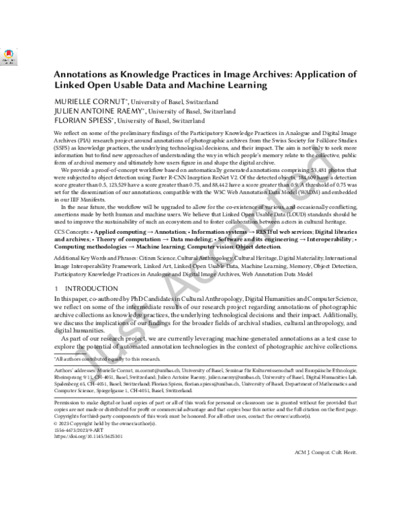 (PDF) Annotations as Knowledge Practices in Image Archives: Application of Linked Open Usable ...