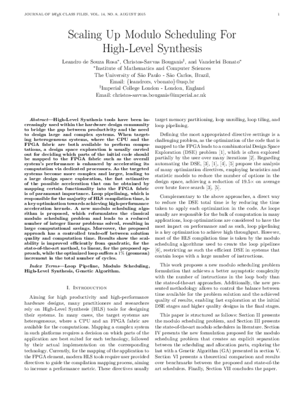 (PDF) Scaling Up Modulo Scheduling for High-Level Synthesis