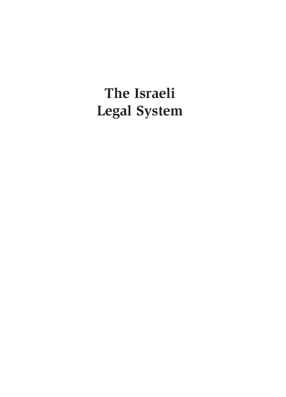 (PDF) The Israeli Legal System