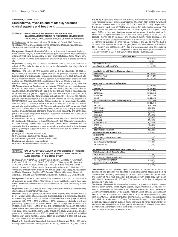 (PDF) SAT0432 Performance of the New EULAR/ACR 2013 Classification ...