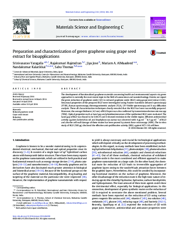 (PDF) Preparation and characterization of green graphene using grape ...
