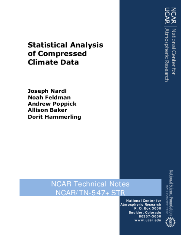 (PDF) Statistical Analysis of Compressed Climate Data