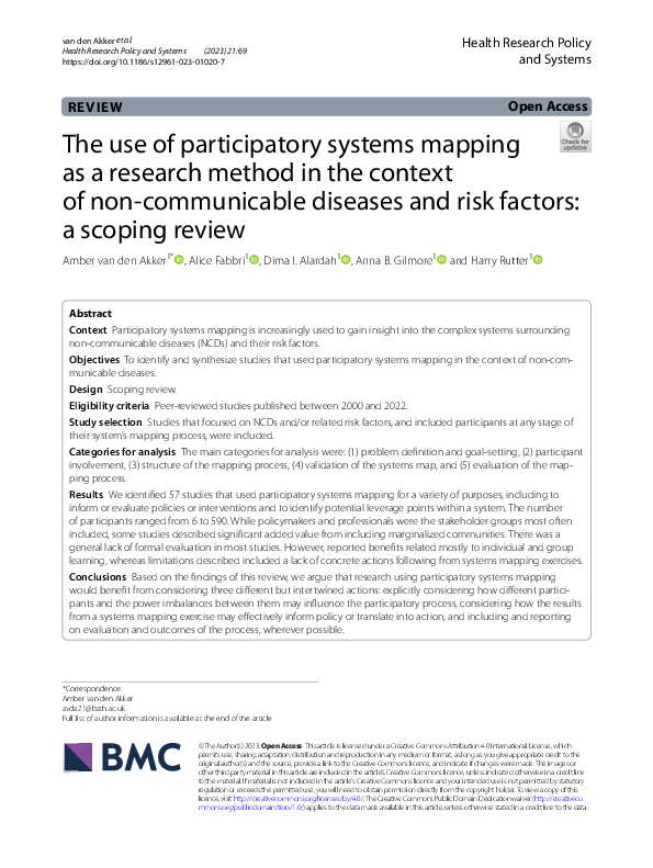 (PDF) The use of participatory systems mapping as a research method in the context of non ...