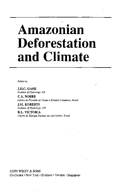 (PDF) Amazonian Deforestation and Climate