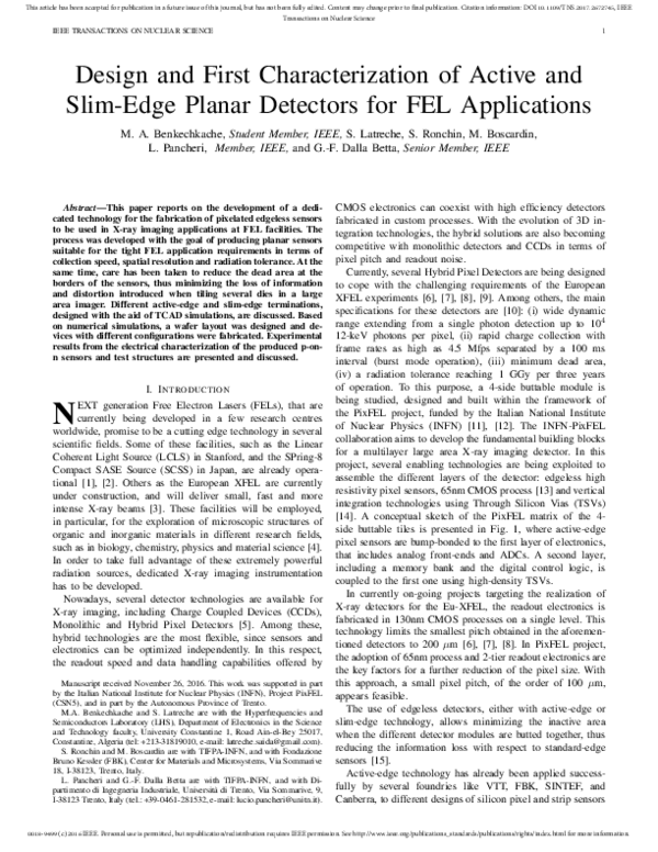(PDF) Design and First Characterization of Active and Slim-Edge Planar Detectors for FEL ...