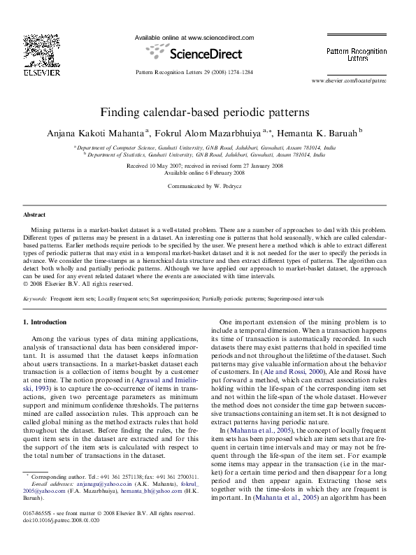 (PDF) Finding calendar-based periodic patterns