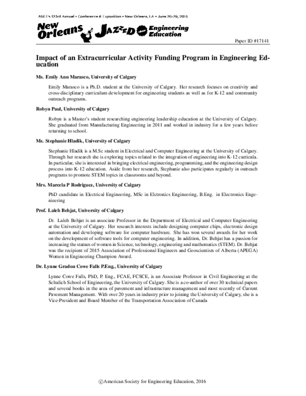 (PDF) Impact of an Extracurricular Activity Funding Program in ...