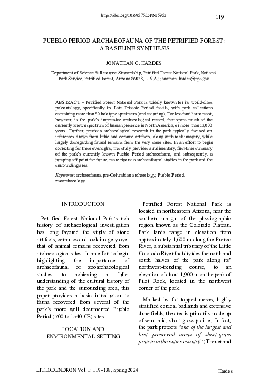 (PDF) Pueblo Period Archaeofauna of the Petrified Forest: A Baseline ...