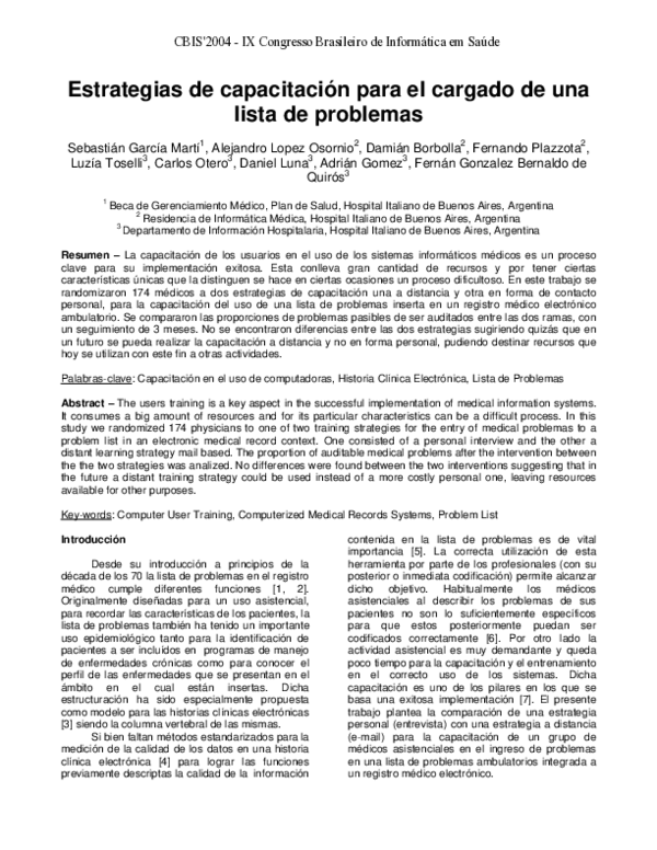 (PDF) Estrategias de capacitaci n para el cargado de una lista de problemas