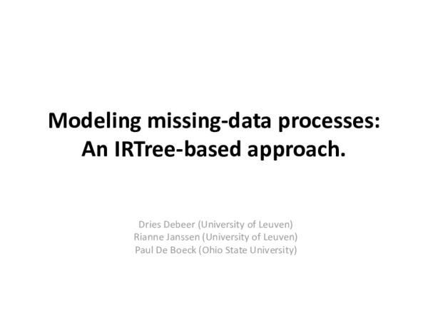(PDF) Modeling misisng-data processes: A tree-based IRT approach | Paul ...