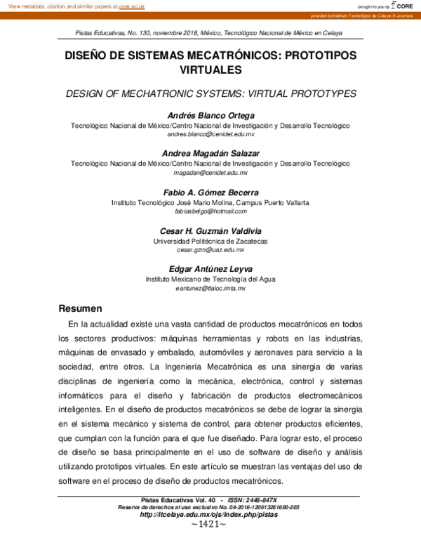 (PDF) Diseño De Sistemas Mecatrónicos: Prototipos Virtuales (Design of Mechatronic Systems ...