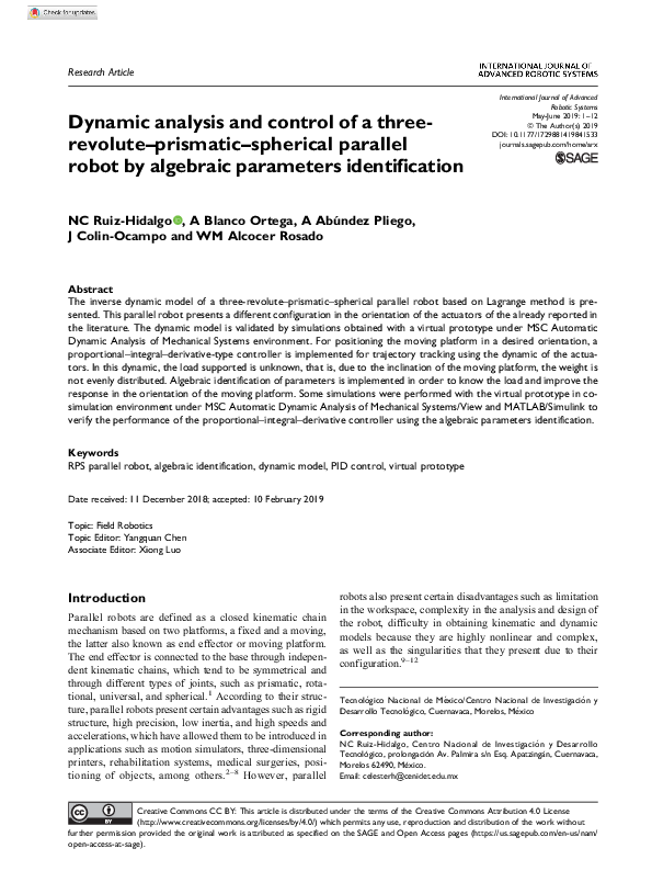(PDF) Dynamic analysis and control of a three-revolute–prismatic ...