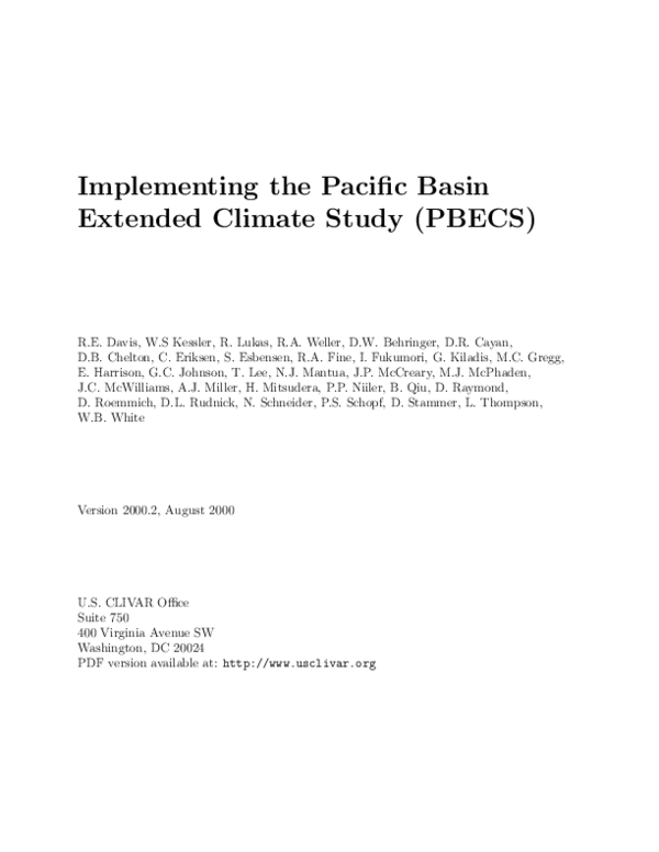 (PDF) Implementing the Pacific Basin Extended Climate Study (PBECS)