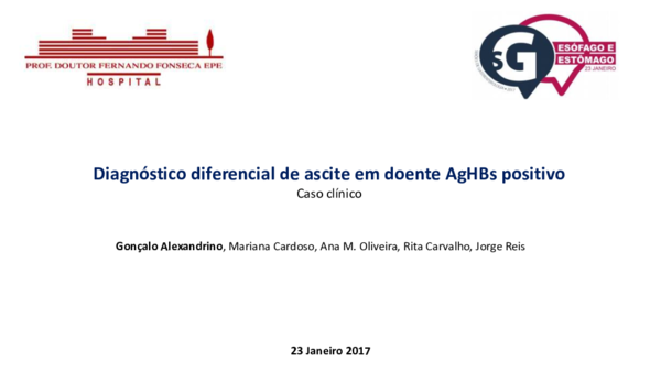 (PDF) Diagnóstico diferencial de ascite em doente AgHBs positivo: caso ...