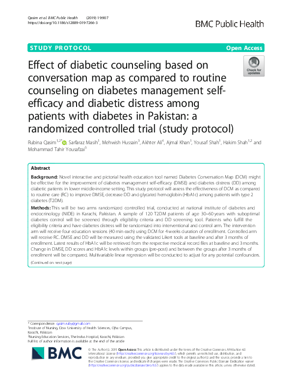 (PDF) Effect of diabetic counseling based on conversation map as ...