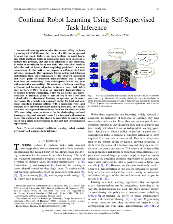 (PDF) Continual Robot Learning Using Self-Supervised Task Inference