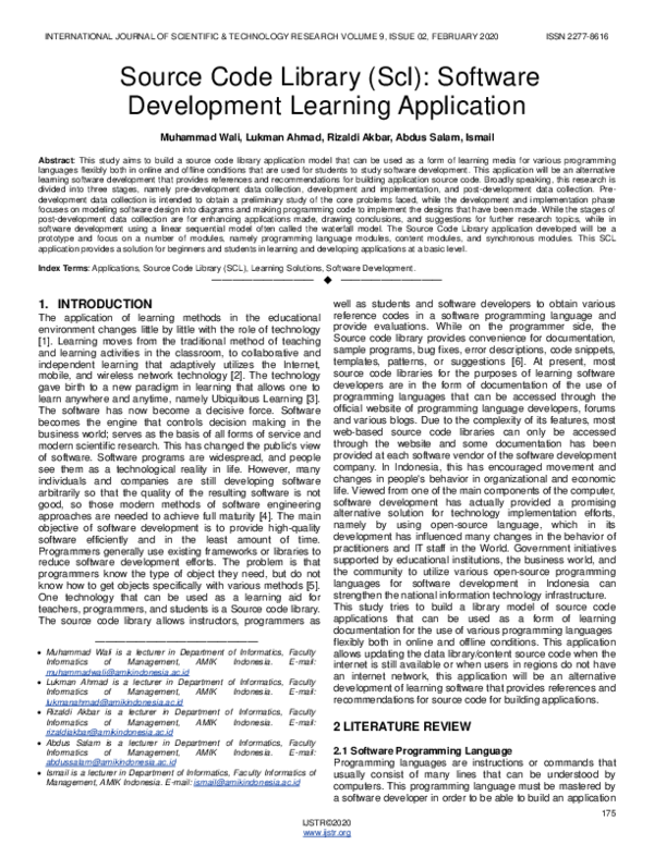 Pdf Source Code Library Scl Software Development Learning