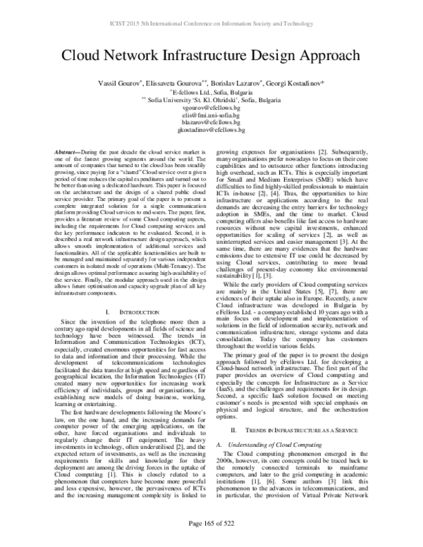 (PDF) Cloud Network Infrastructure Design Approach