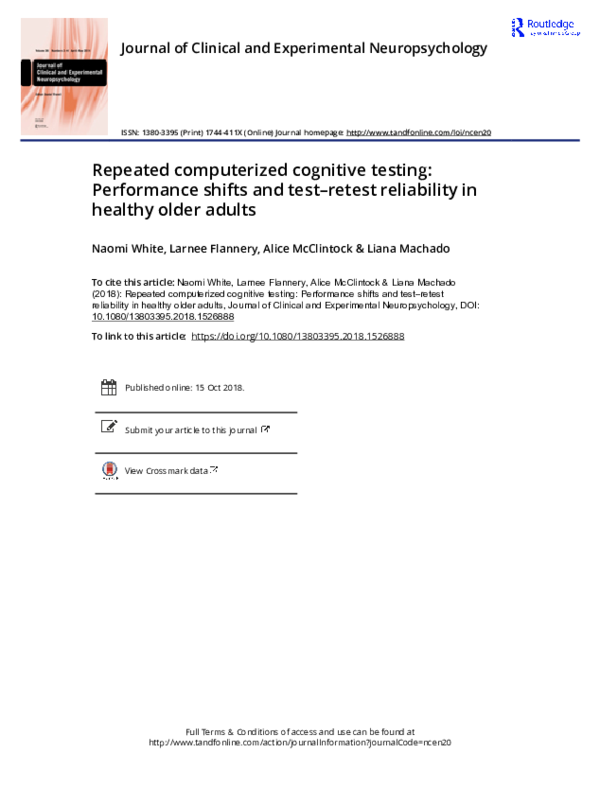 (PDF) Repeated computerized cognitive testing: Performance shifts and ...