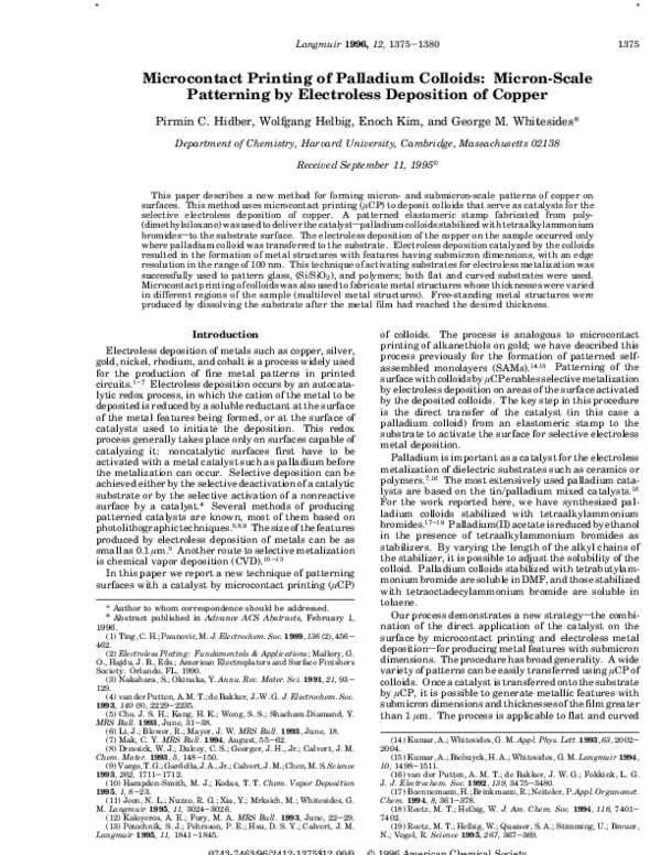 (PDF) Microcontact Printing of Palladium Colloids: Micron-Scale ...