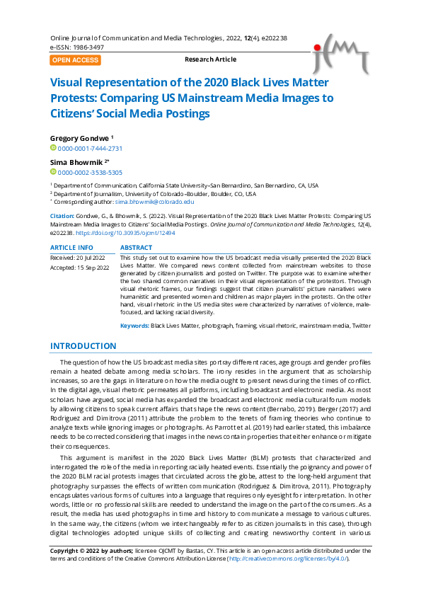 (PDF) Visual Representation of the 2020 Black Lives Matter Protests ...