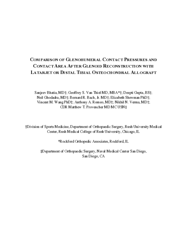 (PDF) Comparison of Glenohumeral Contact Pressures and Contact Areas After Glenoid ...