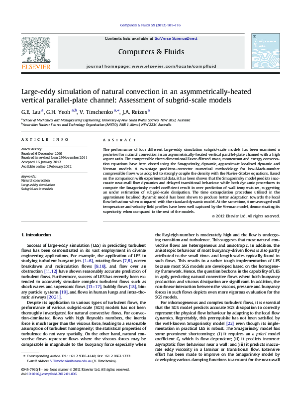 (PDF) Large-eddy simulation of natural convection in an asymmetrically-heated vertical parallel ...