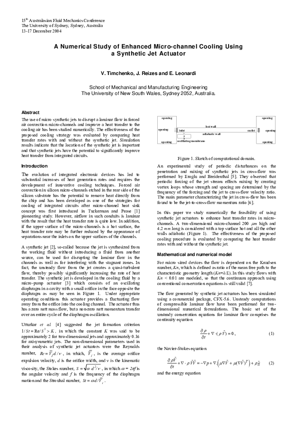 (PDF) A Numerical Study of Enhanced Micro Channel Cooling Using a ...