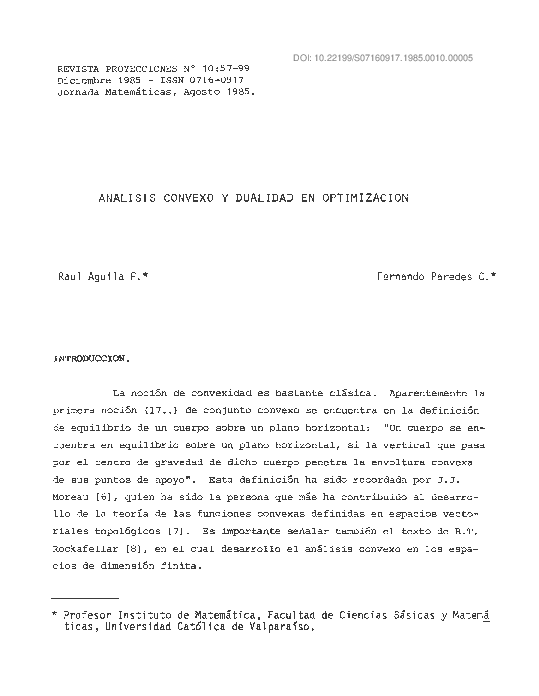 (PDF) Análisis convexo y dualidad en optimización