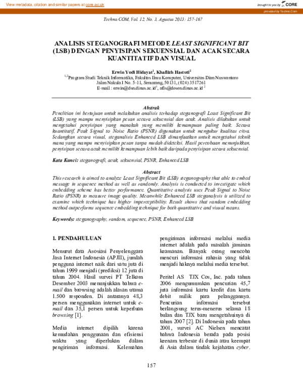 (PDF) Analisis Steganografi Metode Least Significant Bit (LSB) dengan ...