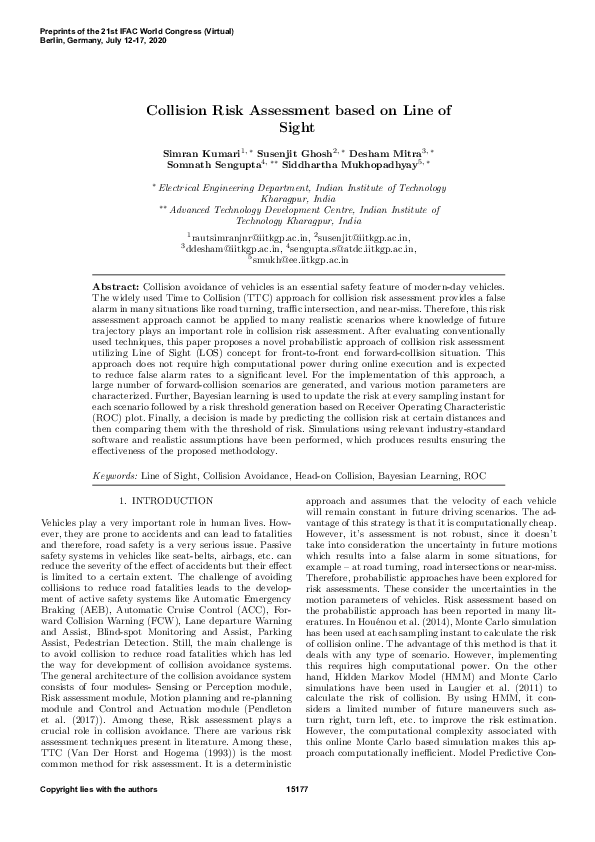 (PDF) Collision Risk Assessment based on Line of Sight