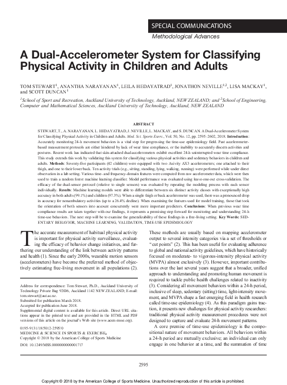 (PDF) A Dual-Accelerometer System for Classifying Physical Activity in Children and Adults ...
