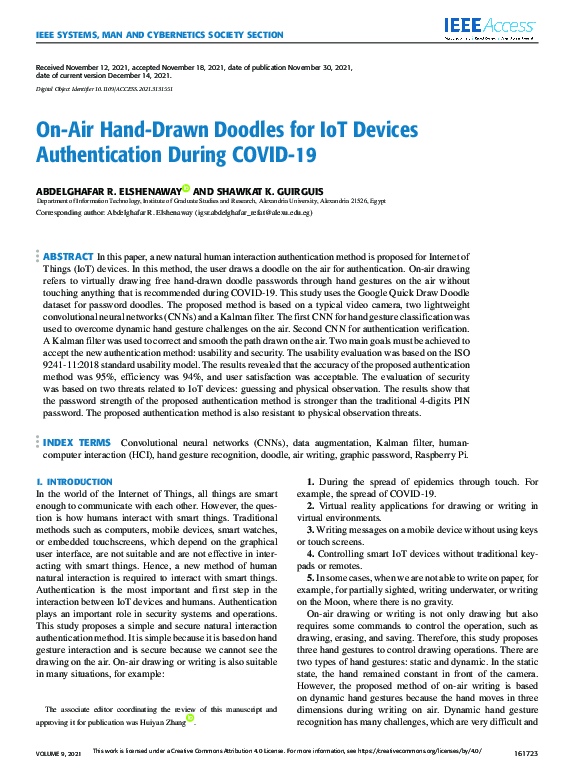 (PDF) On-Air Doodling for IoT Device Authentication During COVID-19