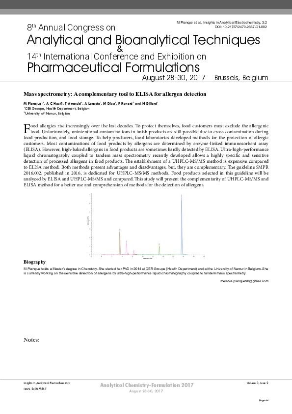 (PDF) Mass spectrometry: A complementary tool to ELISA for allergen ...