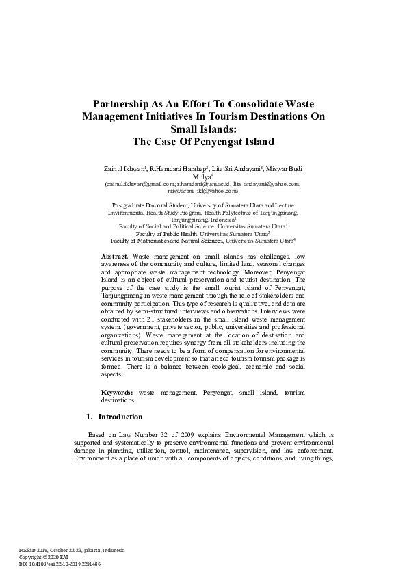 (PDF) Partnership As An Effort To Consolidate Waste Management ...