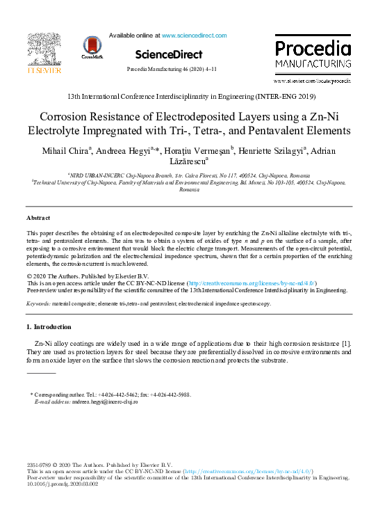 (PDF) Corrosion Resistance of Electrodeposited Layers using a Zn-Ni ...
