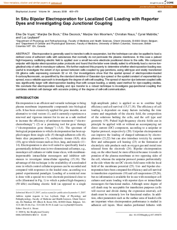 (PDF) In Situ Bipolar Electroporation for Localized Cell Loading with ...