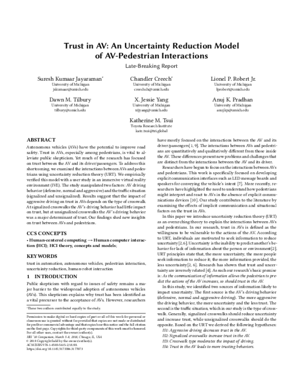 (PDF) Trust in AV