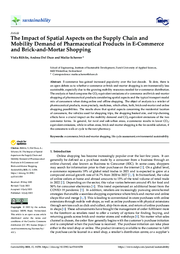 (PDF) The Impact of Spatial Aspects on the Supply Chain and Mobility Demand of Pharmaceutical ...