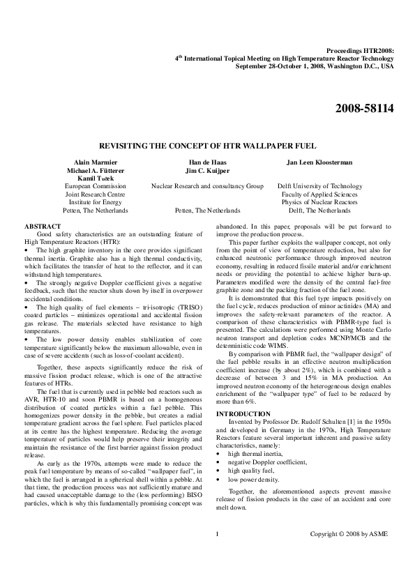 (PDF) Revisiting the concept of HTR wallpaper fuel
