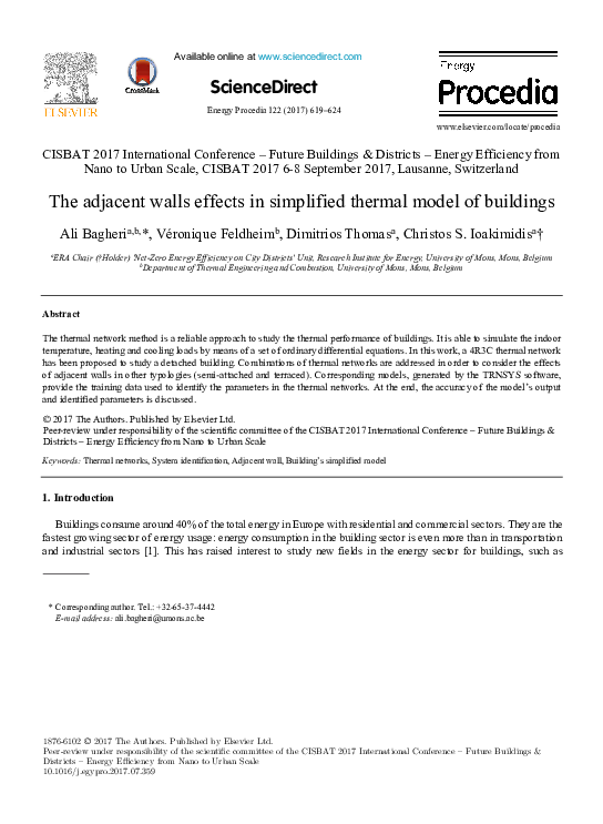 (PDF) The adjacent walls effects in simplified thermal model of buildings