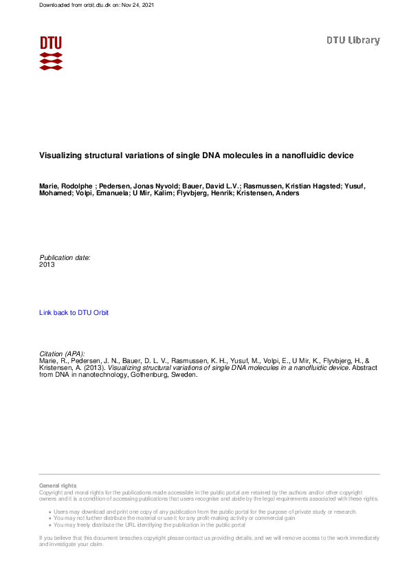(PDF) Visualizing structural variations of single DNA molecules in a ...