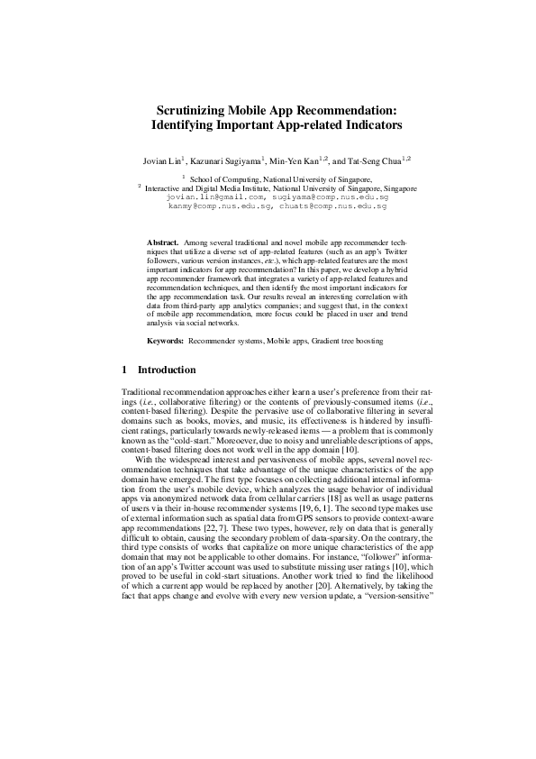 (PDF) Scrutinizing Mobile App Recommendation: Identifying Important App ...