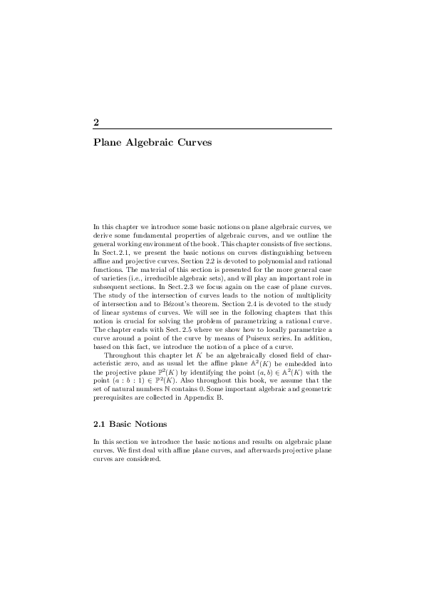 (PDF) Plane Algebraic Curves